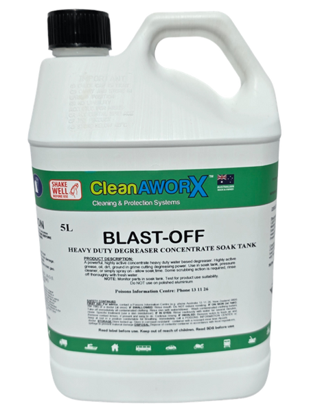 BLAST - OFF Heavy Duty Concentrate Degreaser Water Based 5L. – Cleanaworx.com.au