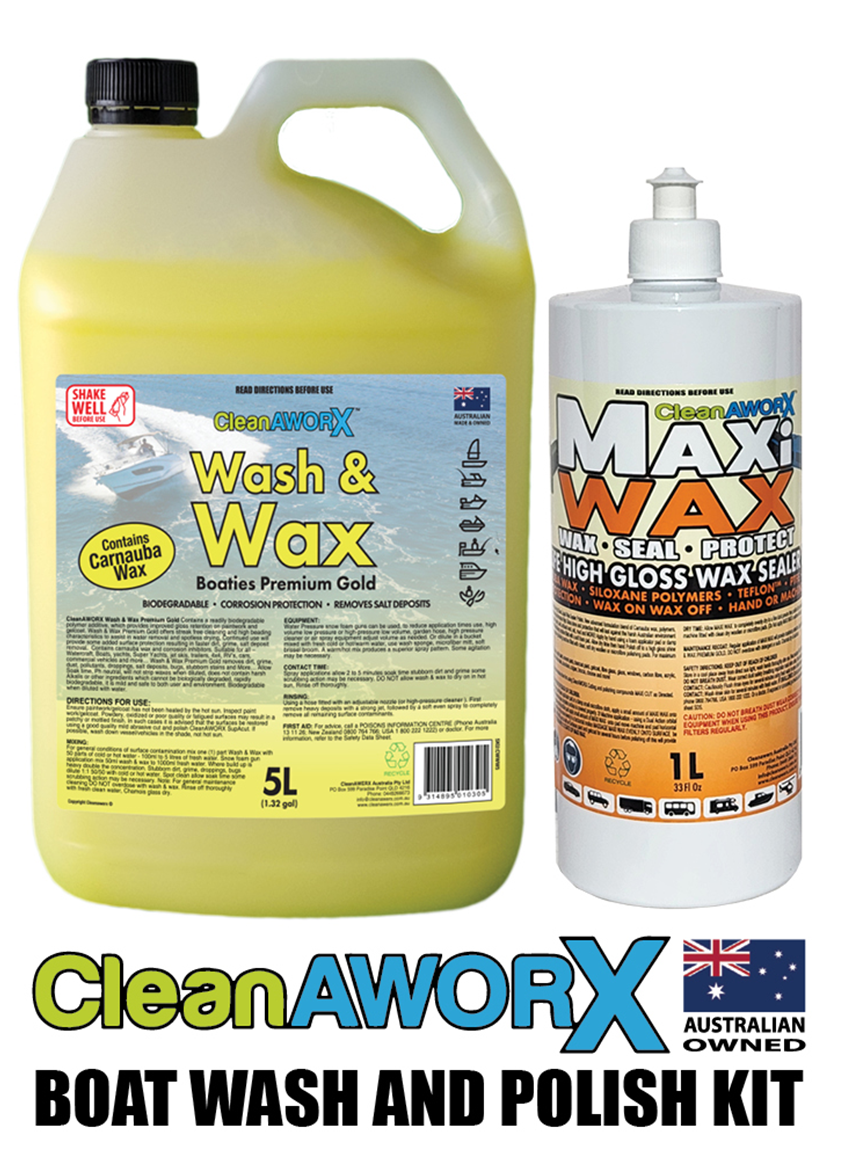 Boat Wash Boat Polish Kit, 5 litre Wash & Wax, 1 litre boat polish ...