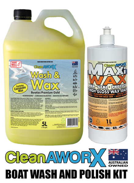 Boat Wash Boat Polish Kit, 5 litre Wash & Wax, 1 litre boat polish ...