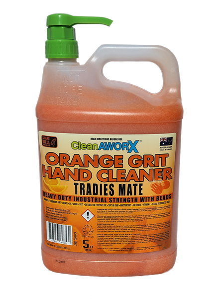 Hand Cleaner Orange Grit with pump 5L – Cleanaworx.com.au